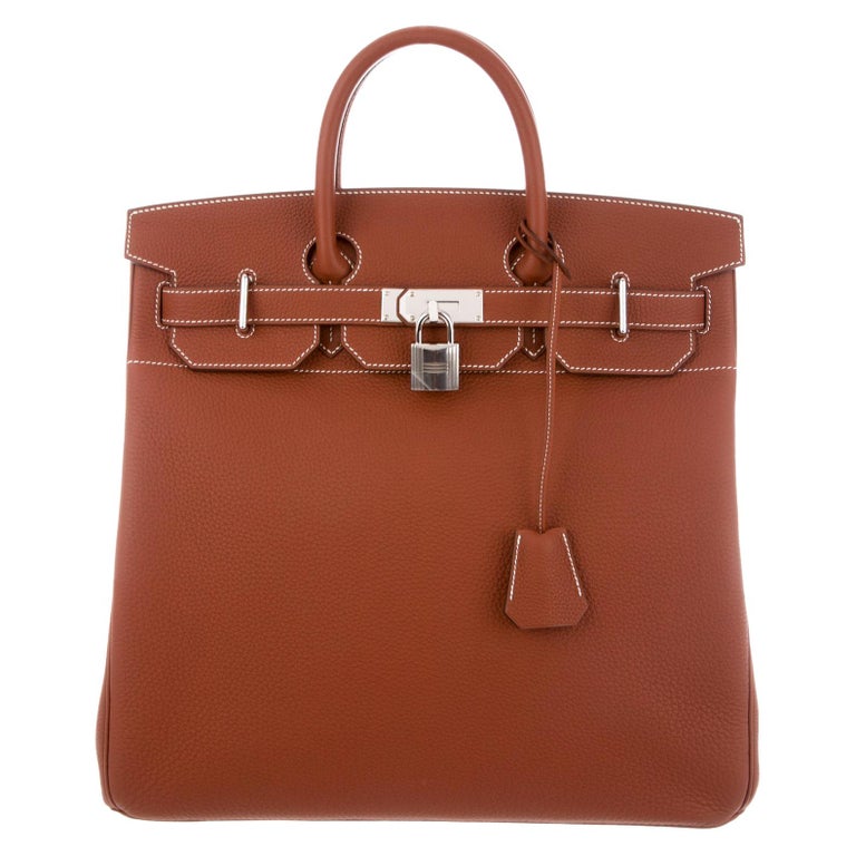 Hermes NEW Birkin HAC 40 Cognac Leather Men's Travel Top Handle Tote ...