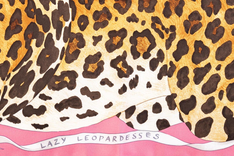 Hermès New Lazy Leopardess Silk Scarf For Sale at 1stDibs