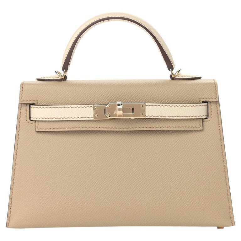 HERMES NEW Mini Kelly 20 Sellier Gold Hardware Small Evening Tote ...