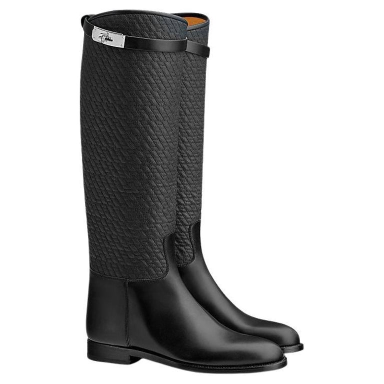 Hermes Noir Calfskin Jumping Boot For Sale at 1stDibs