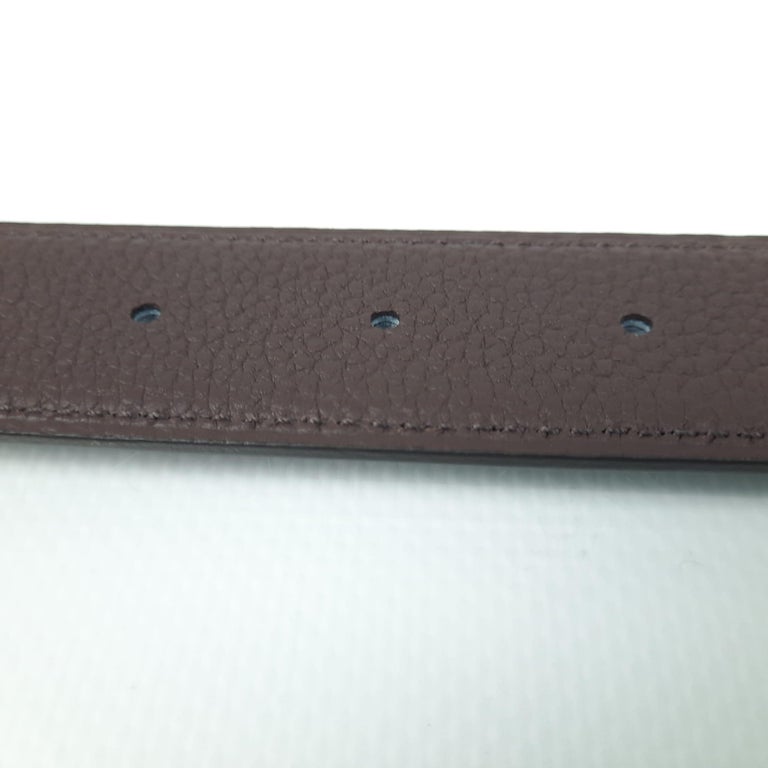 Hermes Noir / Chocolat H au Carre belt buckle and Reversible leather strap 32 mm For Sale at 1stDibs