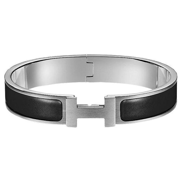 Hermés Noir Mat Clic HH bracelet For Sale at 1stDibs