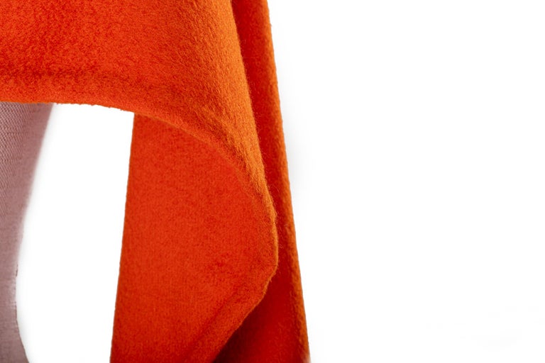 Hermès Orange Cashmere Leather Scarf For Sale at 1stDibs