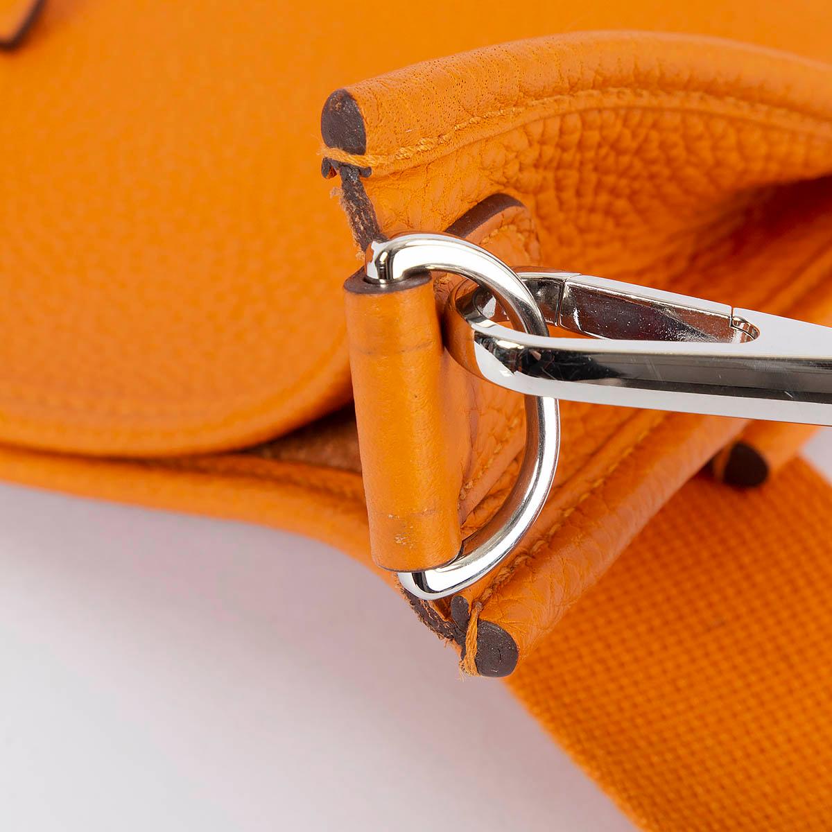 HERMES orange Clemence leather EVELYNE 29 Crossbody Bag w Palladium For ...
