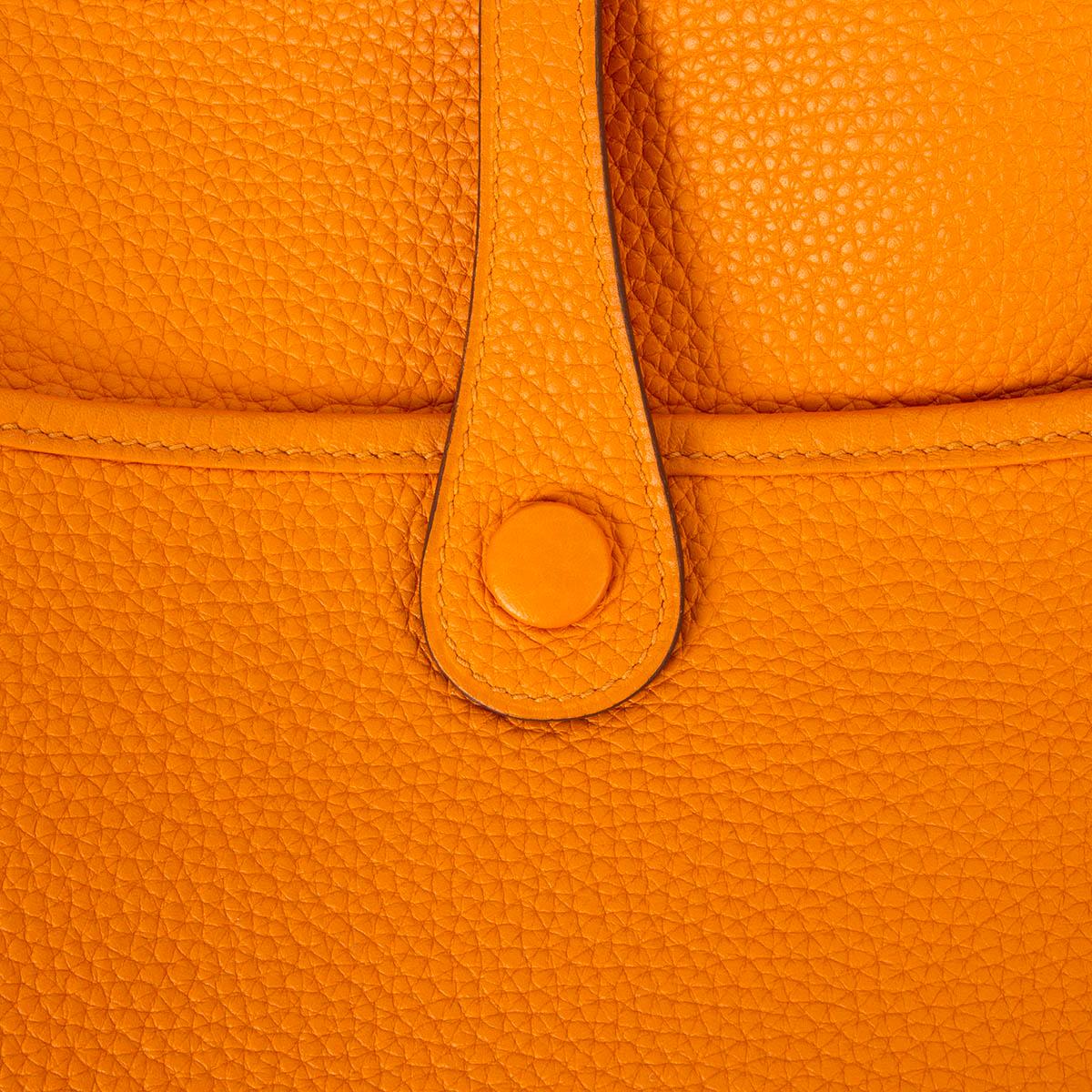 HERMES orange Clemence leather EVELYNE 29 Crossbody Bag w Palladium For ...