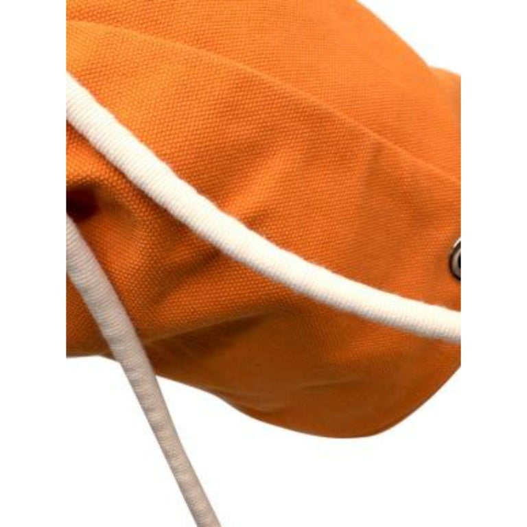 Hermes Orange Cotton Marin Drawstring Bag For Sale at 1stDibs
