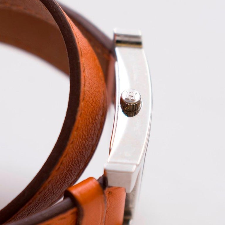 Hermes Orange Double-Strap Watch at 1stDibs | hermes watch diamond ...