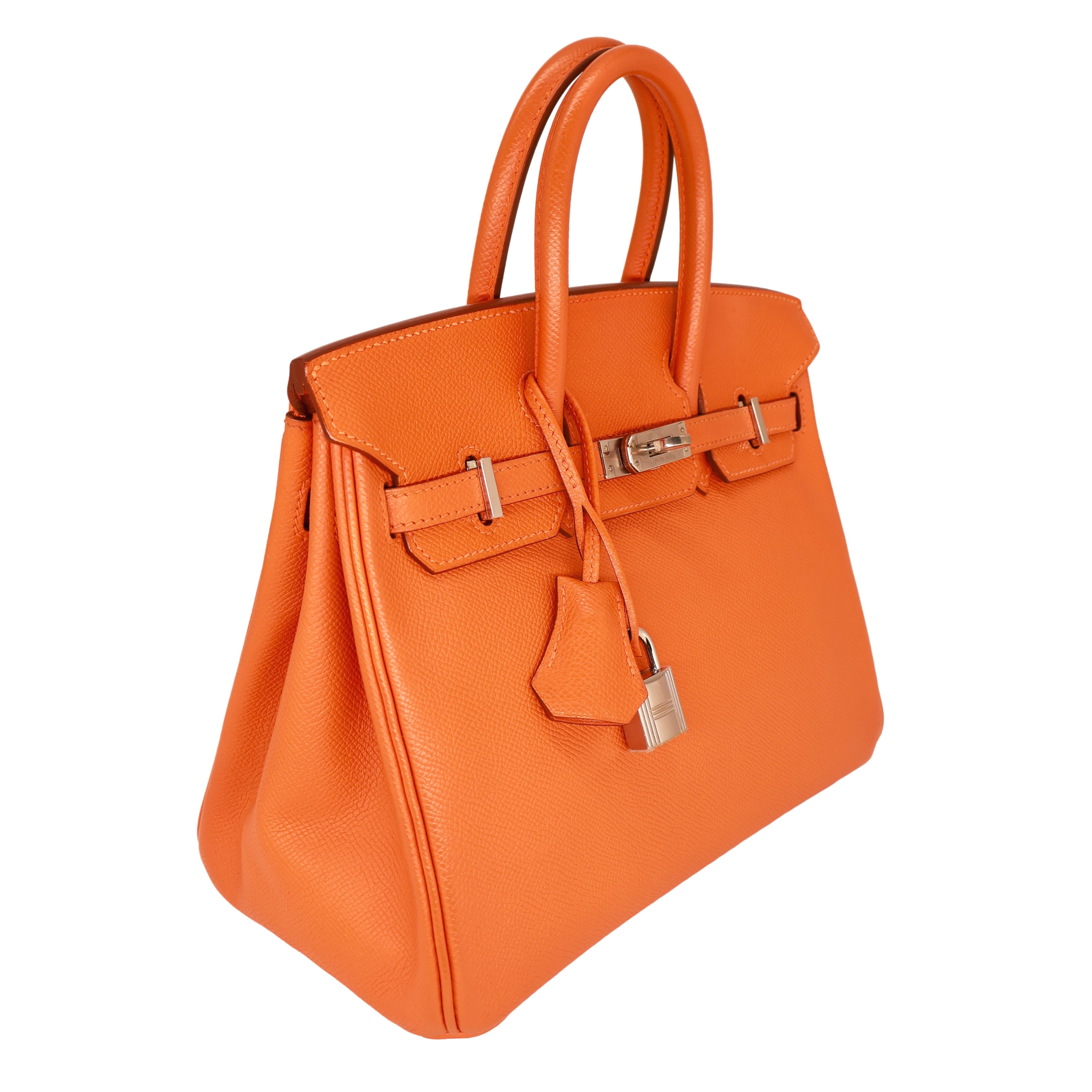 Hermès "Orange H" Epsom Leather 25cm Birkin Bag with Palladium Hardware ...