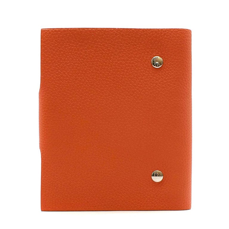 Hermes Orange Leather Small Ulysse Notebook Cover and Refills at ...