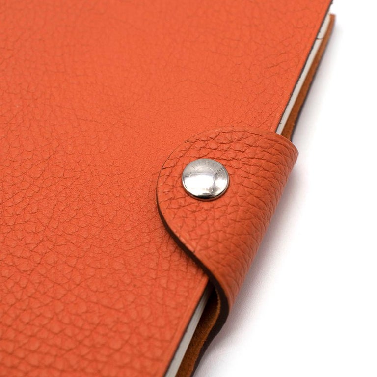 Hermes Orange Leather Small Ulysse Notebook Cover and Refills at ...