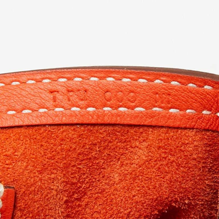 Hermes Orange Poppy Clemence and Swift Leather Virevolte Clutch For ...