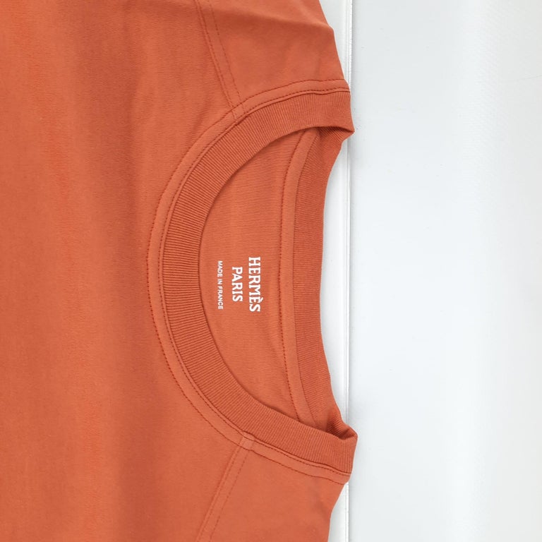 Hermes Orange Raglan T-shirt with embroidered pocket Size 42 For Sale ...