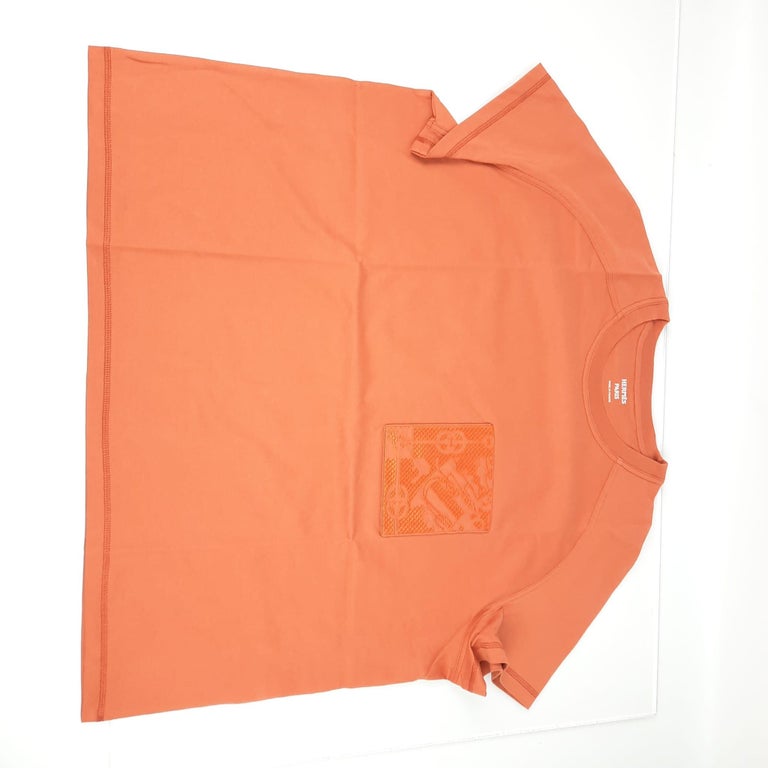 Hermes Orange Raglan T-shirt with embroidered pocket Size 42 For Sale ...