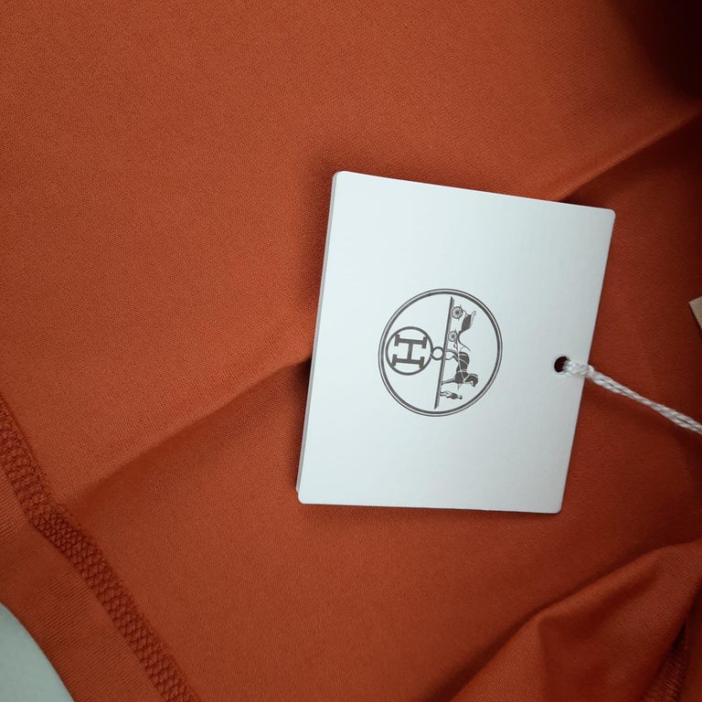 Hermes Orange Raglan T-shirt with embroidered pocket Size 42 For Sale ...