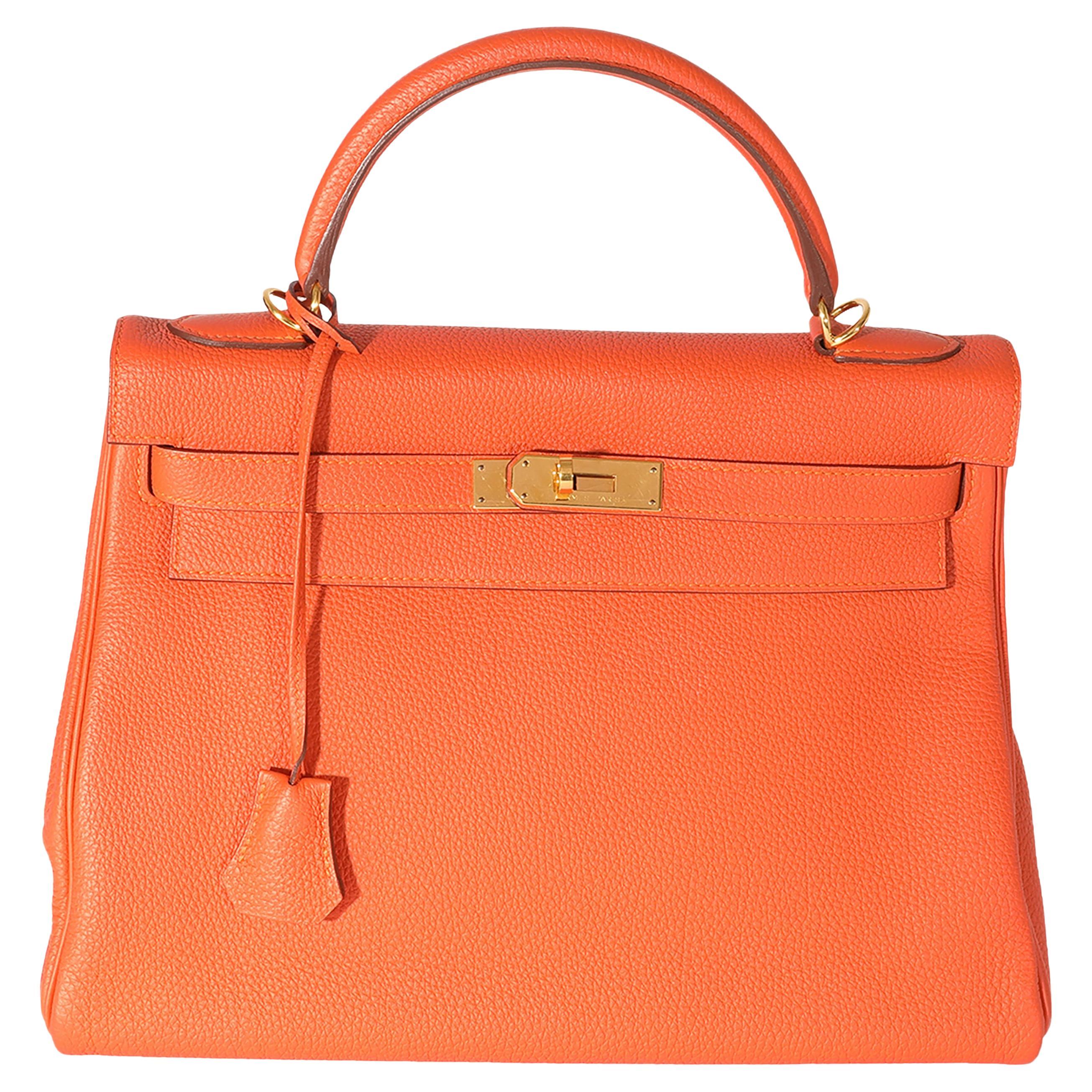 Hermès Orange Togo Kelly 32 GHW For Sale at 1stDibs | hermes kelly ghw