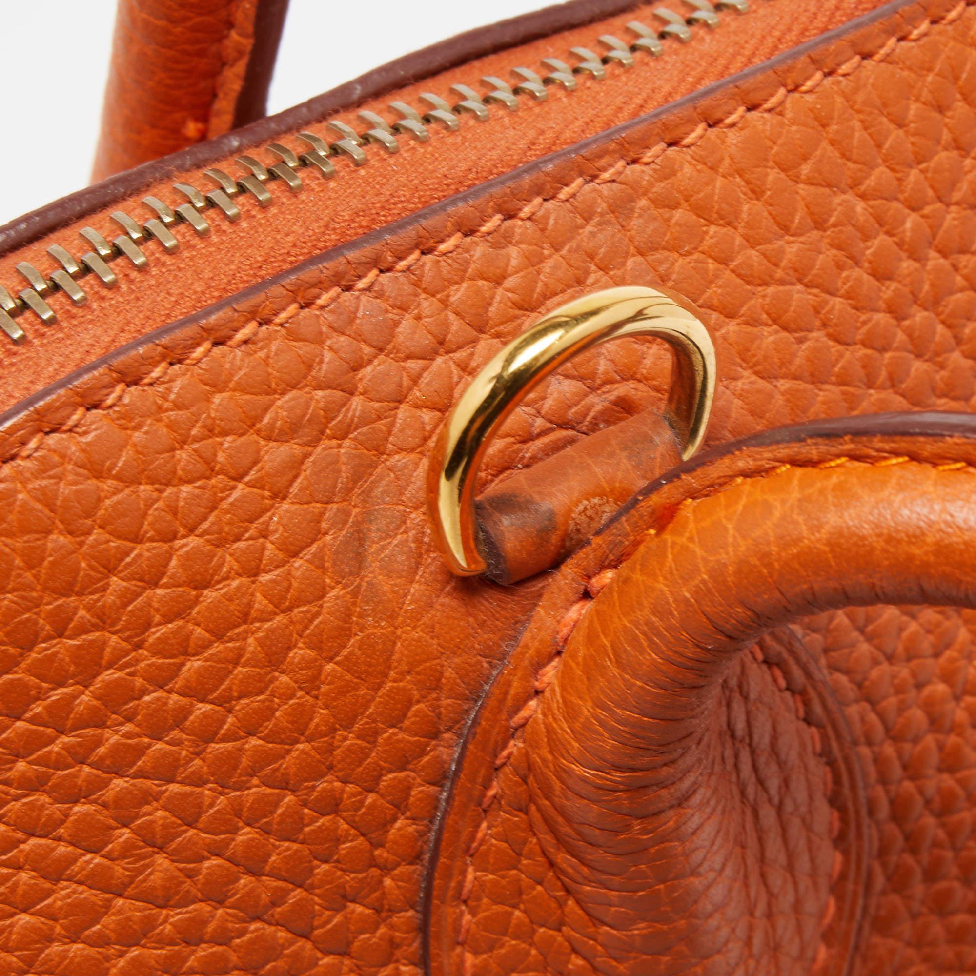 Hermes Orange Togo Leather Bolide 31 Bag at 1stDibs