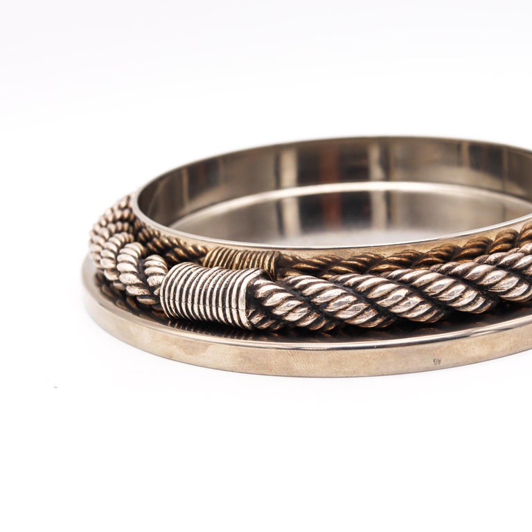 Hermes Paris 1970 Vintage Mariner Rope Champagne Coaster in Polished ...