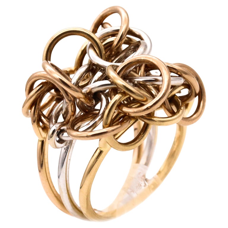 Hermes Paris 1980 Rare Kinetic Ring in 18Kt Yellow White Gold with ...