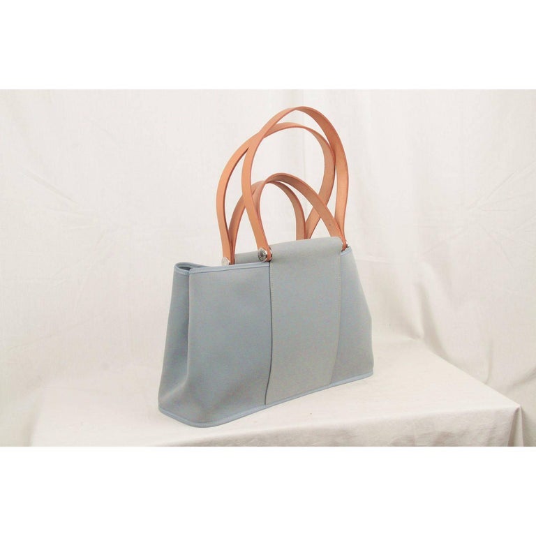 HERMES Paris Baby Blue Canvas CABAG ELAN Bag Tote For Sale at 1stDibs ...