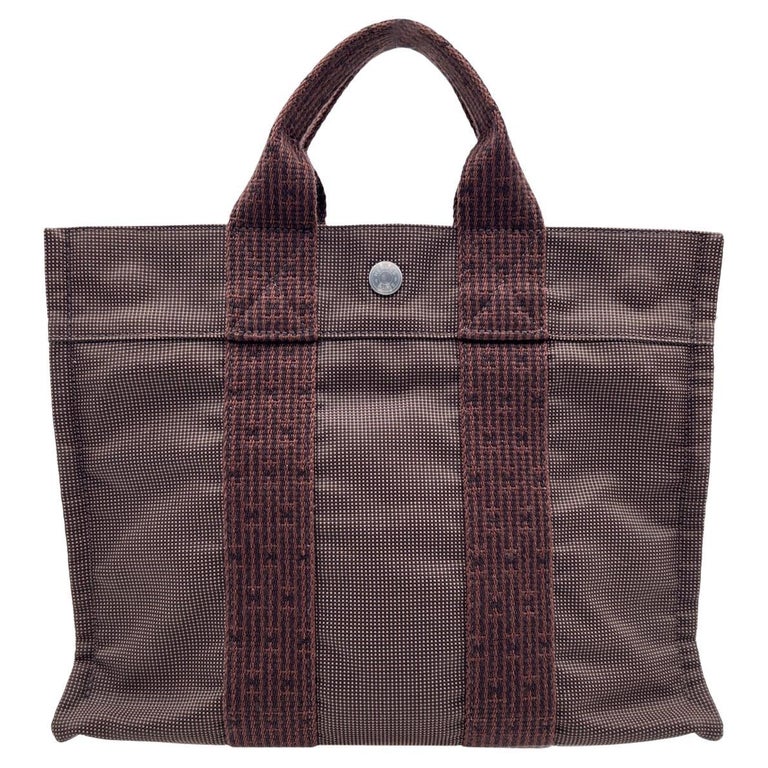 Hermes Paris Brown Canvas Herline Her Line PM Tote Handbag For Sale at ...