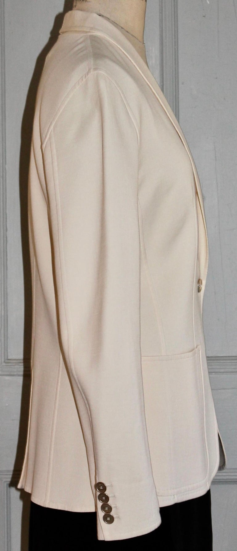 Hermes, Paris Cream White Jacket c.2000 For Sale at 1stDibs