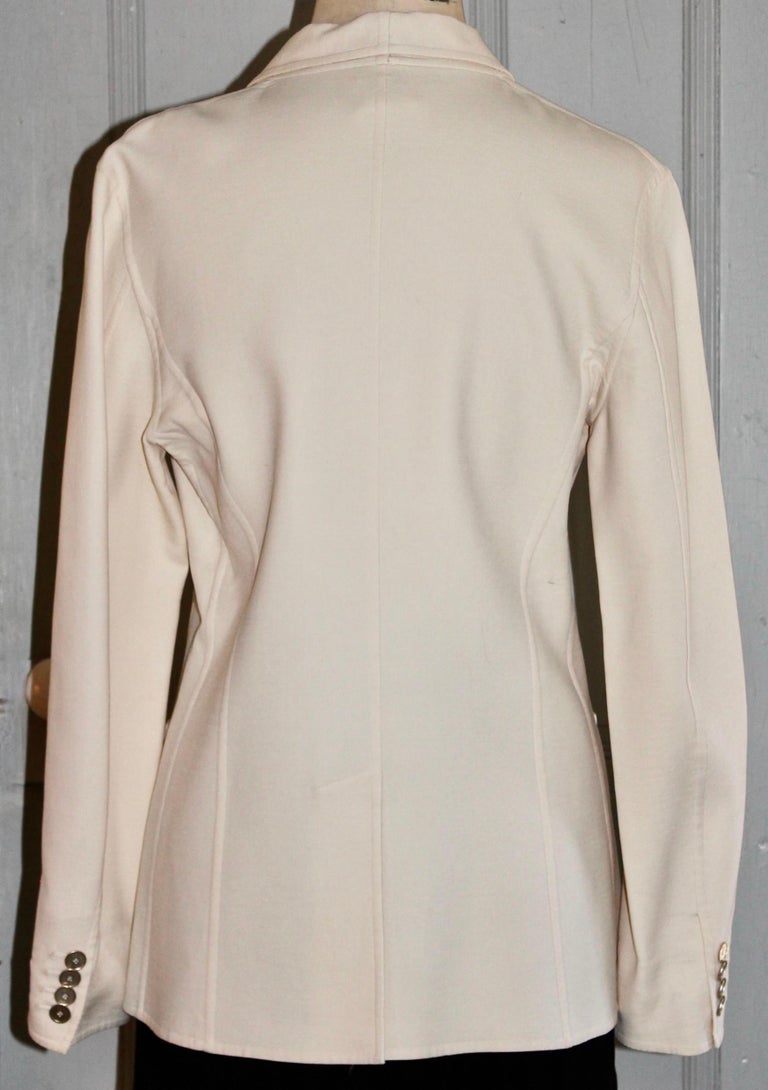 Hermes, Paris Cream White Jacket c.2000 For Sale at 1stDibs