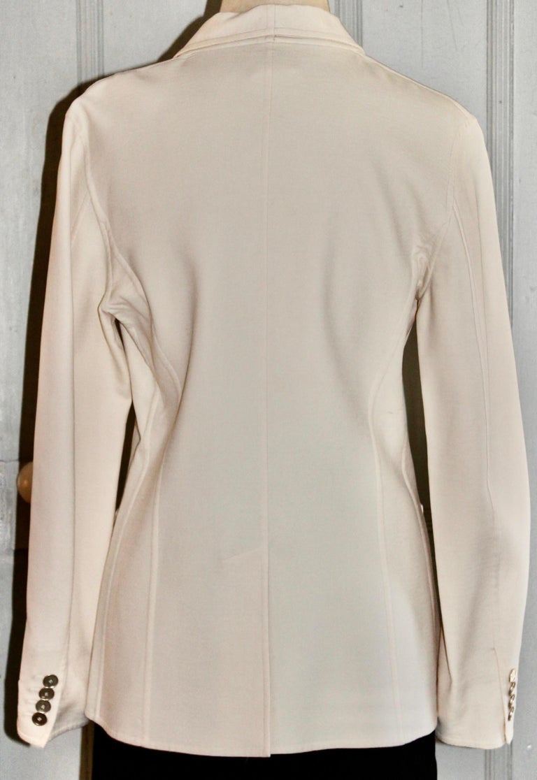 Hermes, Paris Cream White Jacket c.2000 For Sale at 1stDibs