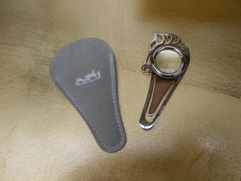 Hermes Paris Equine Bookmark Magnifying Glass in Hermes Box at 1stDibs