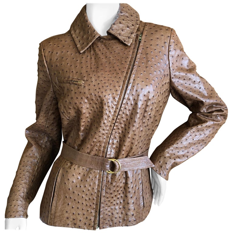 Hermes Paris Extraordinary Vintage Honey Brown Ostrich Motorcycle ...