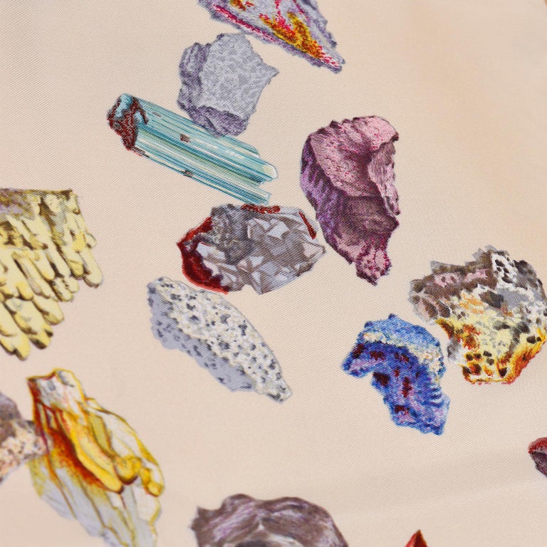 Hermes Paris "Minéraux" by Hugo Grygkar Silk Scarf Multi Coloured ...