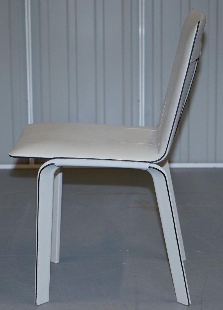 Hermes Paris Set of Eight La Chaise Sellier Leather Dining Chairs 8 at ...