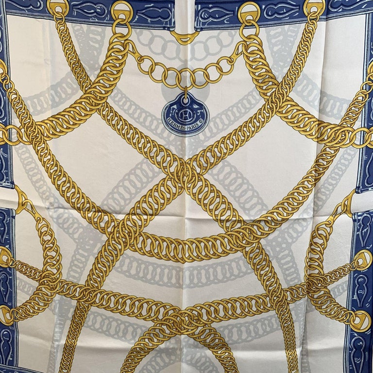 Hermes Paris Vintage Silk Scarf Maillons 1973 Cathy Latham For Sale at ...