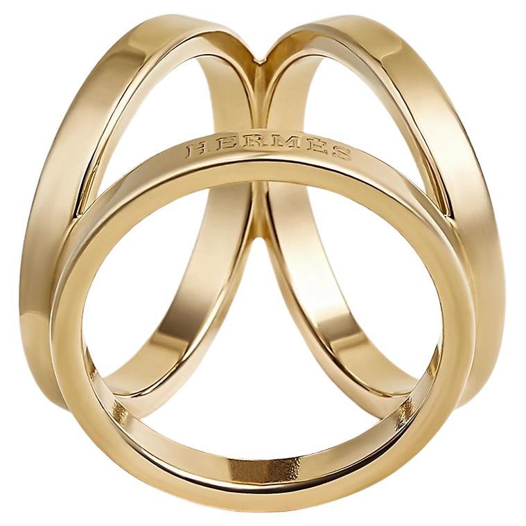 Hermes Permabrass Trio scarf 90 ring For Sale at 1stDibs