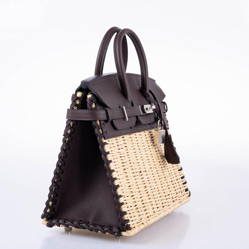 Hermès Picnic Birkin 25 Osier Wicker and Rouge Swift with Palladium ...