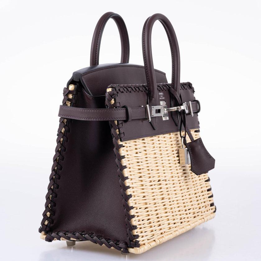 Hermès Picnic Birkin 25 Osier Wicker and Rouge Swift with Palladium ...