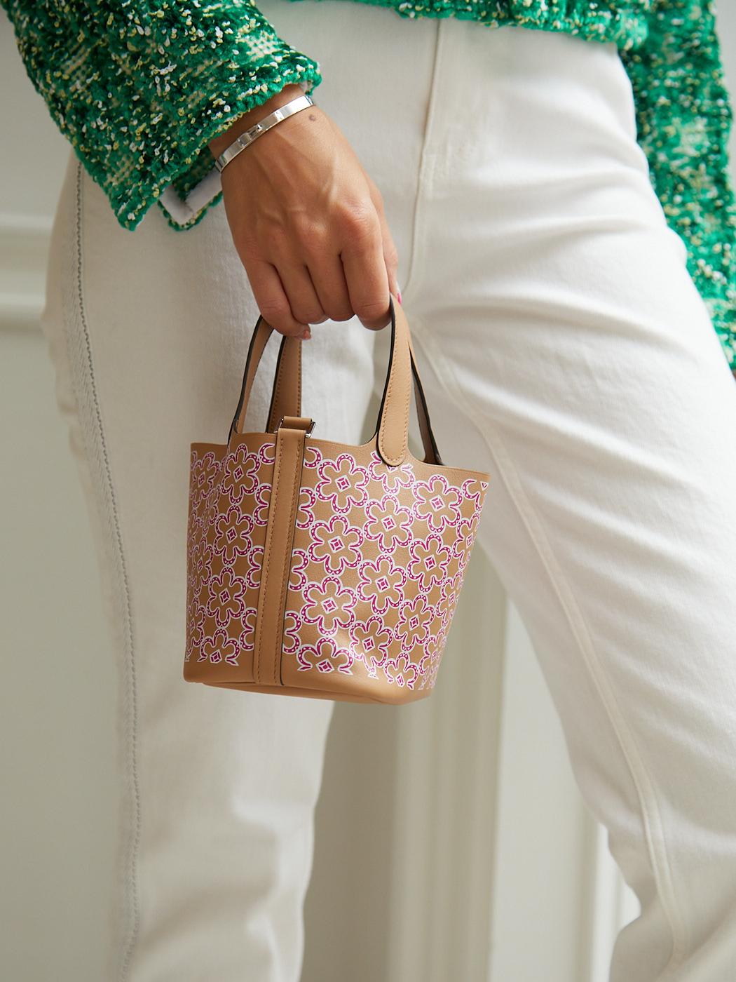 HERMÈS PICOTIN 14CM MICRO CHAI "LUCKY DAISY" Swift Leather with ...