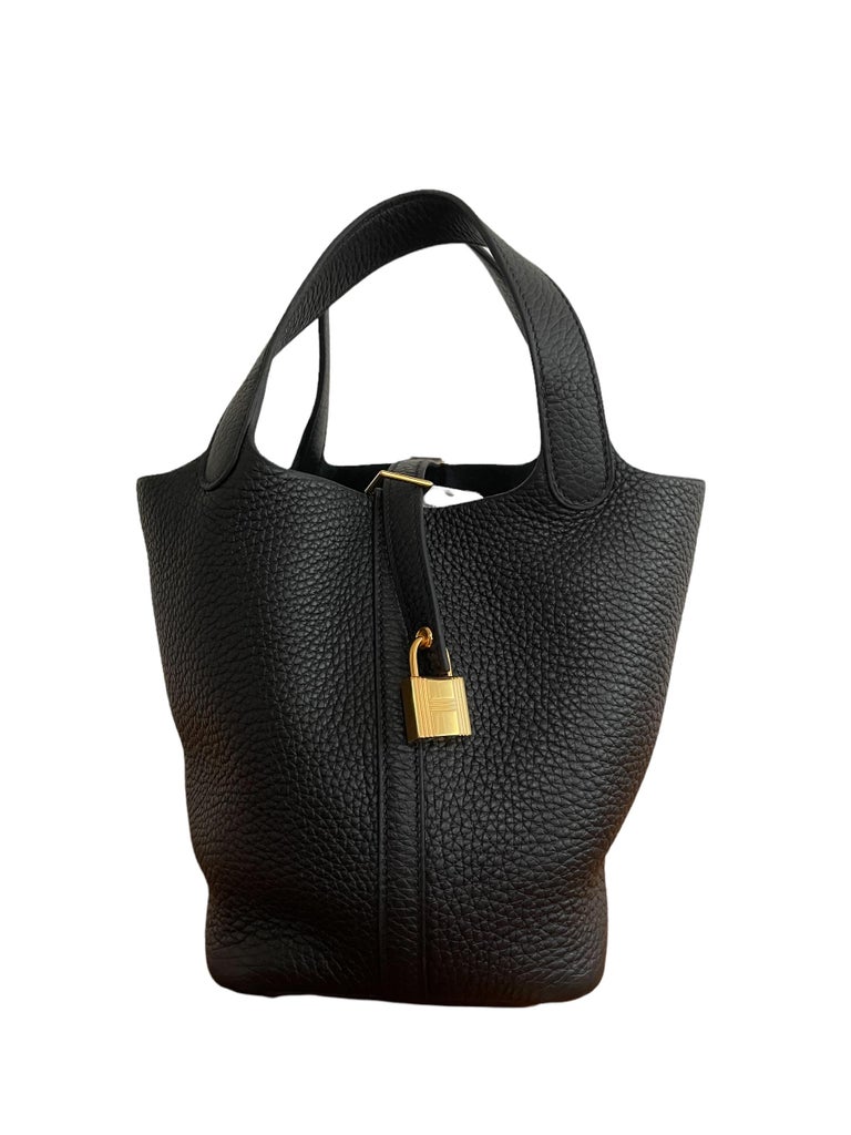 Hermes Picotin Lock 18cm Black With Gold Hardware at 1stDibs