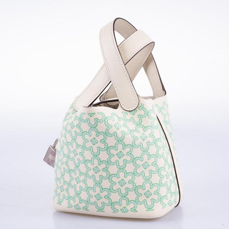 Hermès Picotin Lock Micro 'Lucky Daisy' Nata and Vert Swift with ...