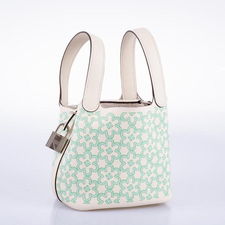 Hermès Picotin Lock Micro 'Lucky Daisy' Nata and Vert Swift with ...