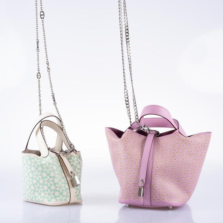 Hermès Picotin Lock Micro 'Lucky Daisy' Nata and Vert Swift with ...