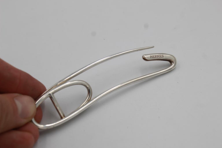 Hermès pin brooch in silver GM at 1stDibs