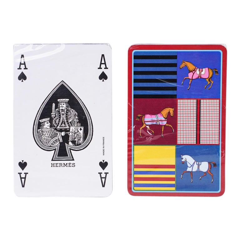 Hermes Playing Cards Couvertures Nouvelles Bridge Set at 1stDibs