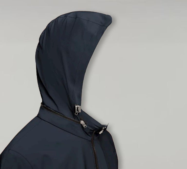 Hermes Ponant Water-Resistant Jacket Navy Size XL For Sale at 1stDibs