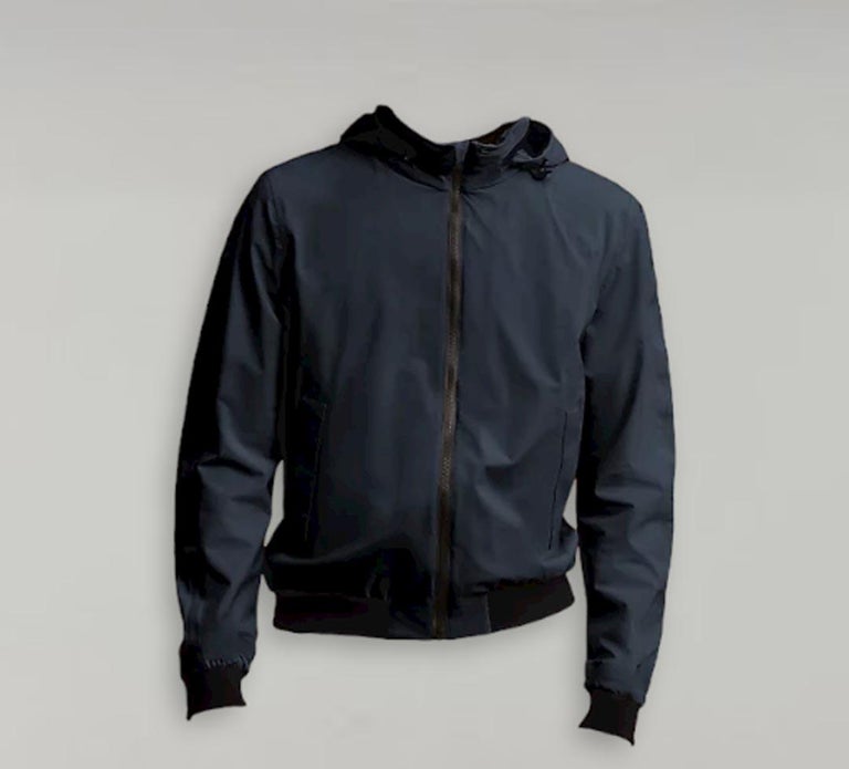 Hermes Ponant Water-Resistant Jacket Navy Size XL For Sale at 1stDibs