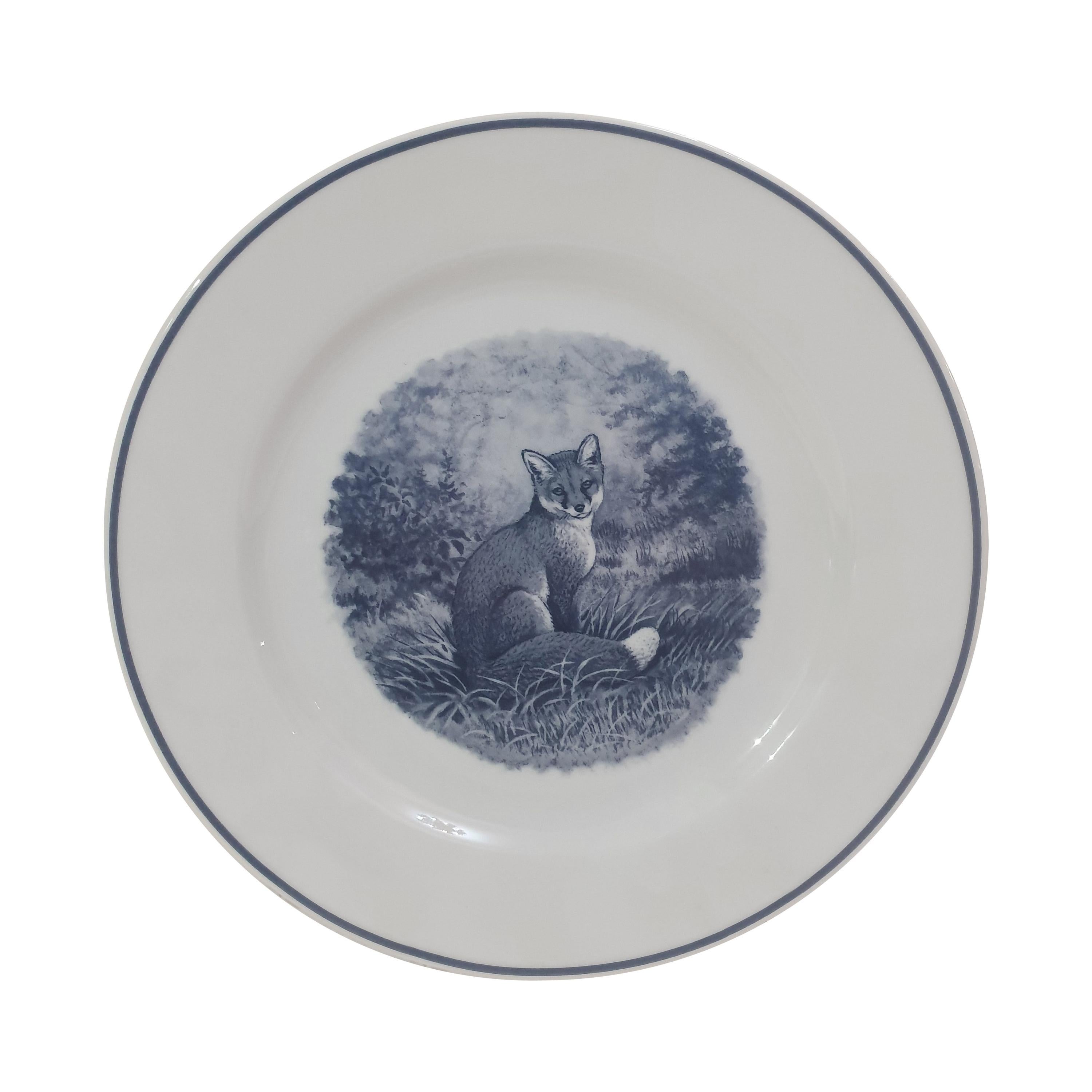 Hermès Porcelain "Animalia" Fox Renard Dessert Plate, France, Modern at ...