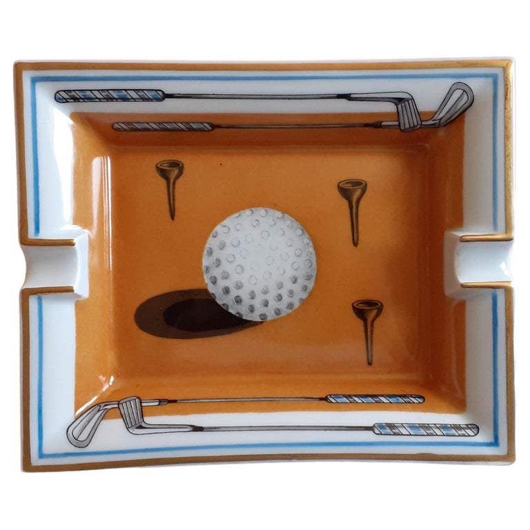 Hermès Porcelain Cigar Ashtray Change Tray Golf Pattern RARE at 1stDibs