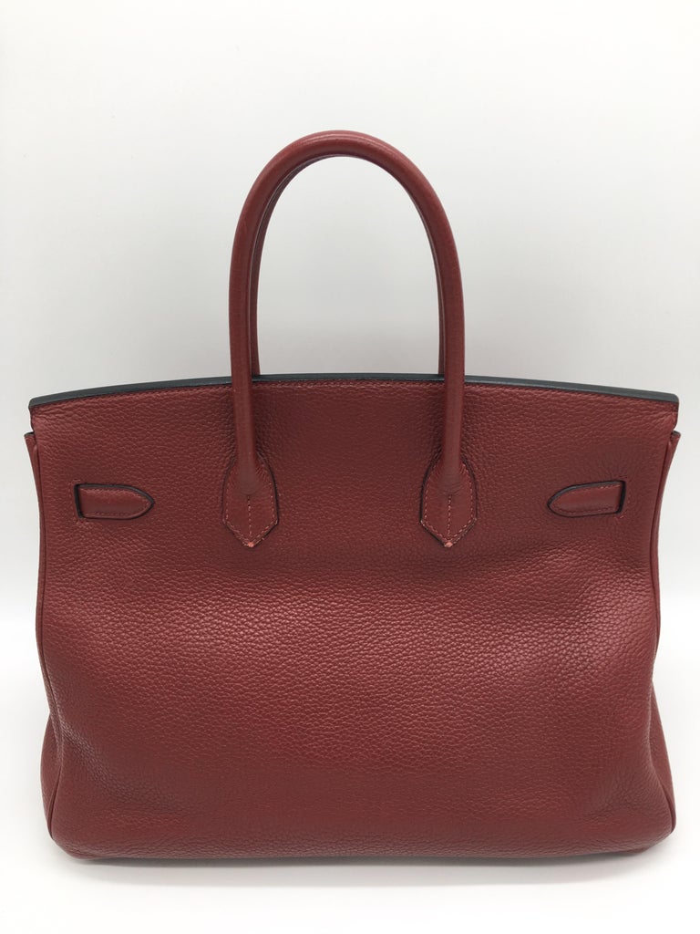 Hermes preloved Rouge H Birkin 35cm For Sale at 1stDibs