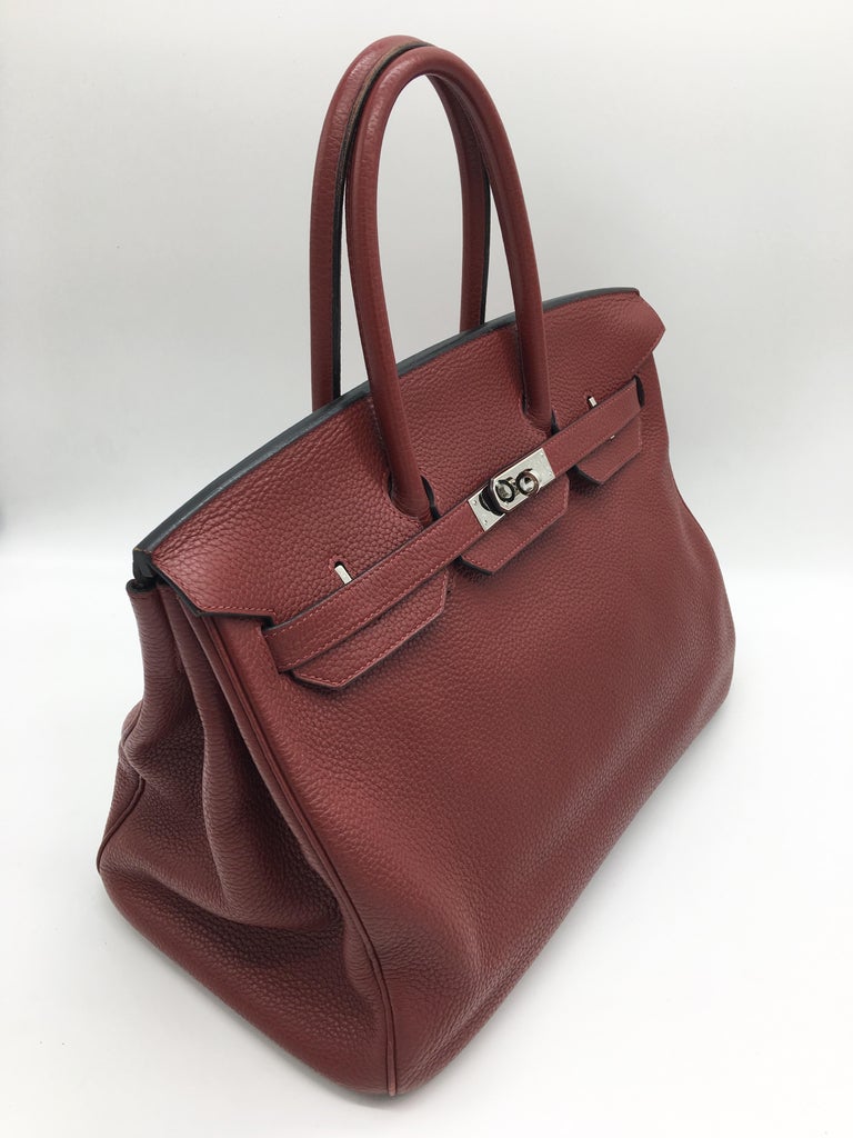 Hermes preloved Rouge H Birkin 35cm For Sale at 1stDibs