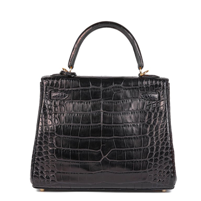 HERMÈS Prunoir Matte Mississippiensis Alligator Leather Kelly 25cm ...