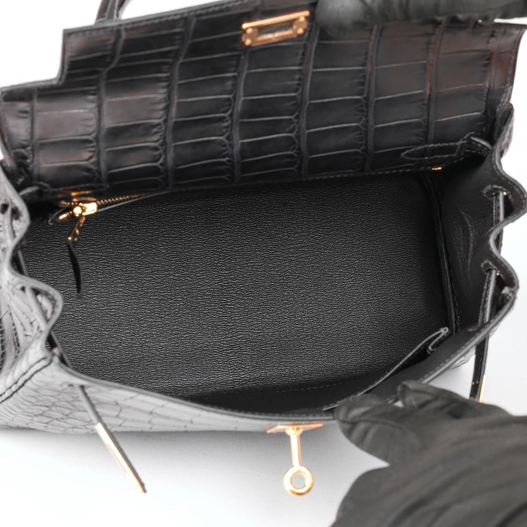 HERMÈS Prunoir Matte Mississippiensis Alligator Leather Kelly 25cm ...